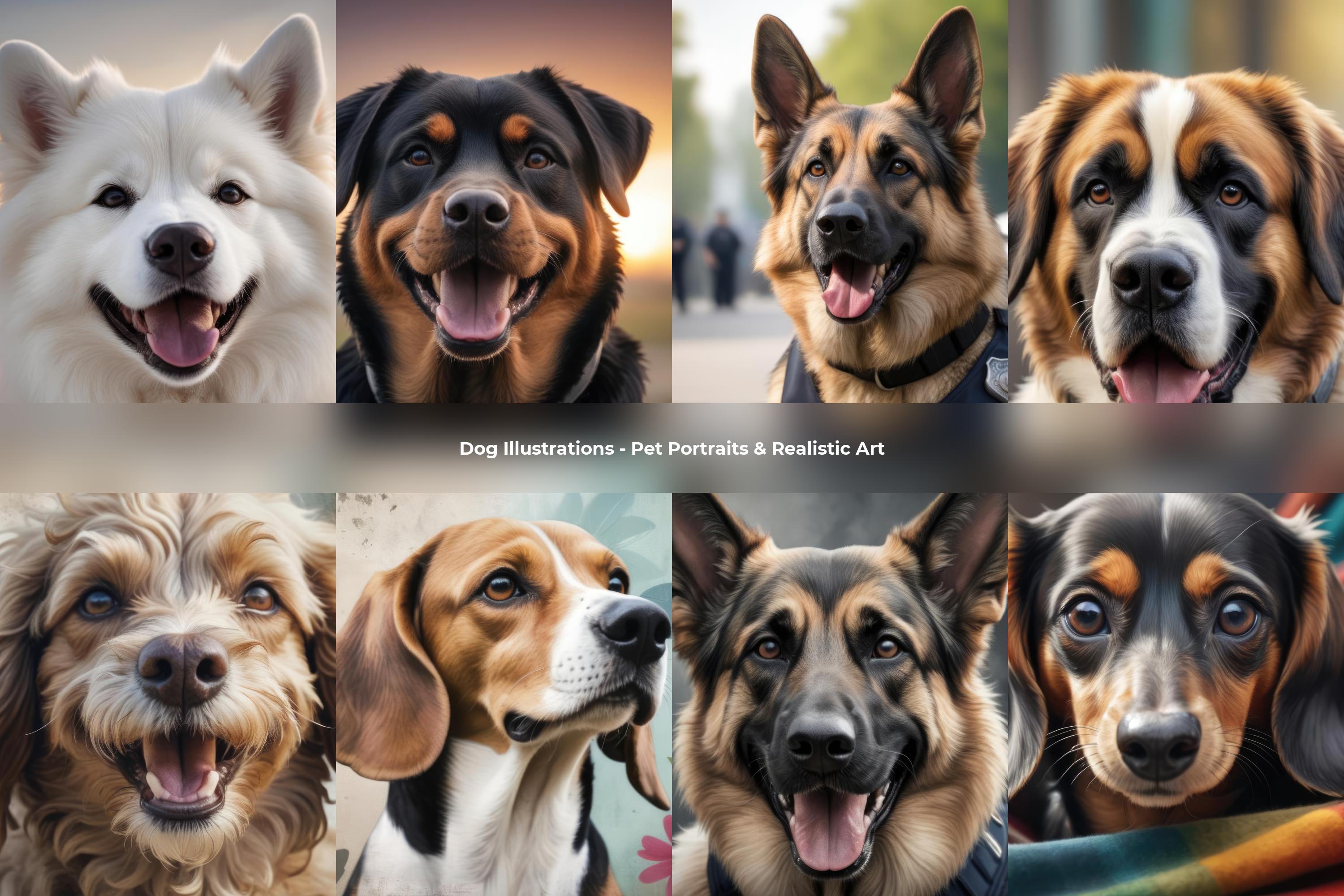 🐕 Dog Illustrations - Pet Portraits & Realistic Art