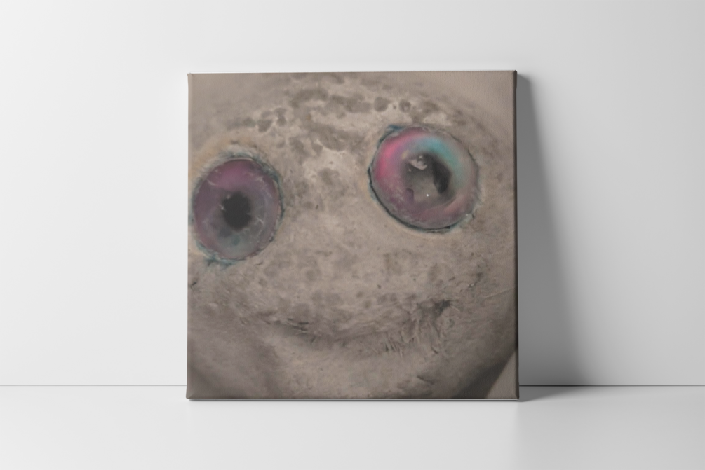 Eerie Cryptic Face – Surreal Distorted Portrait Print (Mask by Mack Escrow)