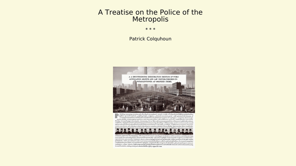 A Treatise on the Police of the Metropolis