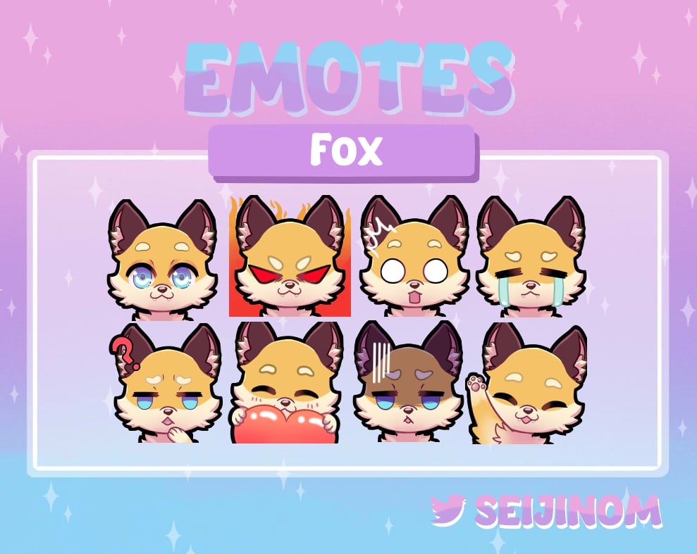 Cute fox emotes for twitch/discord
