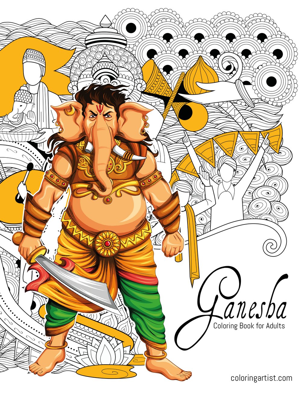 Ganesha Coloring Book for Adults