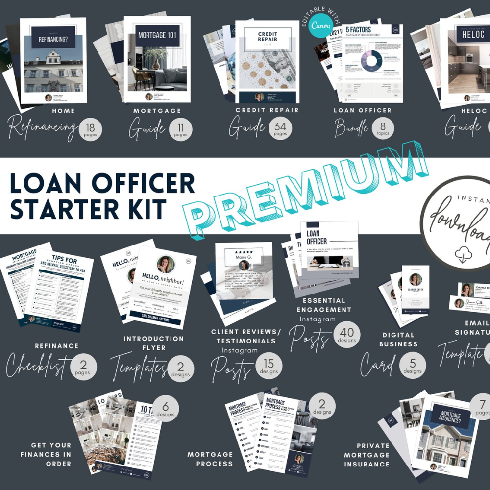Complete Marketing Starter Kit for Loan Officers — PREMIUM KIT | Social ...