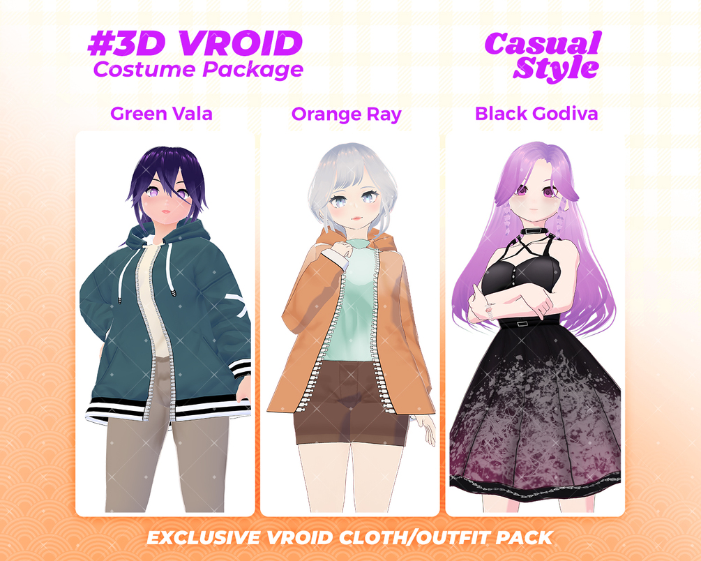 Vroid Clothing Pack, Streamer Style, Casual Elegance - Urban Elegance ...