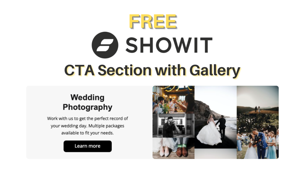 Free Showit Responsive CTA Section with Gallery
