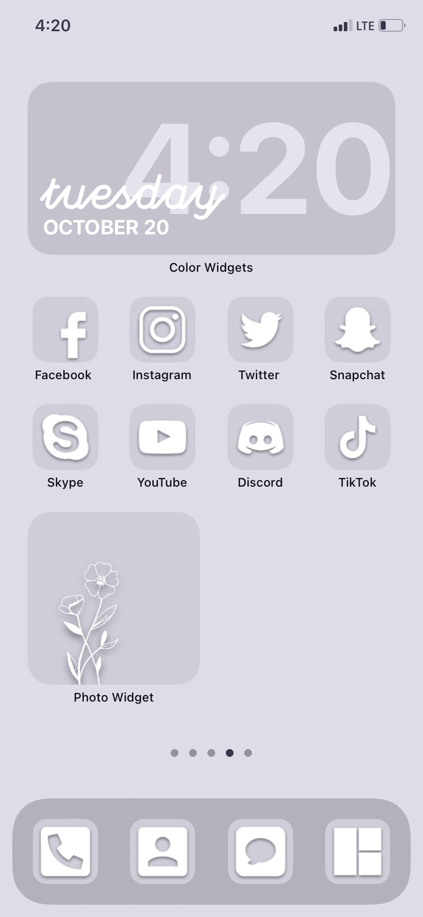 Purple Icon Set iOS 14