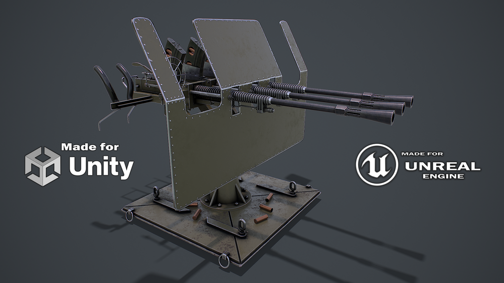Machine Gun Turret 3D Model