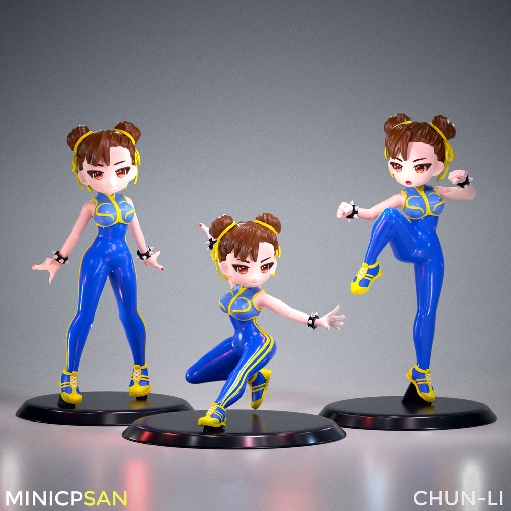 [3in1] Mini Chun Li Alpha Outfit Bundle - Street Fighter Game Figure ...