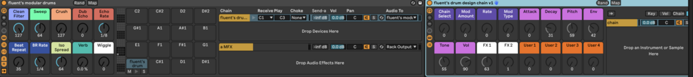 fluent's modular drum rack (ableton live 11+12)