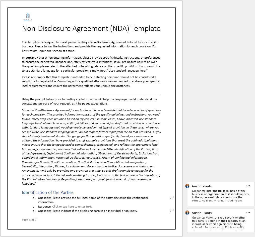 Draft an NDA without an Attorney