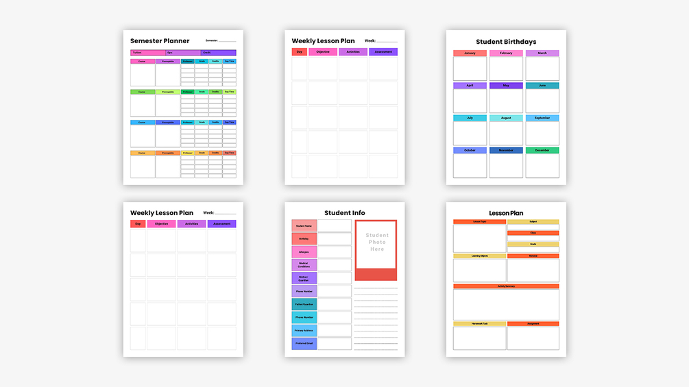 2026 Teacher Planner – Cute & Colorful Printable
