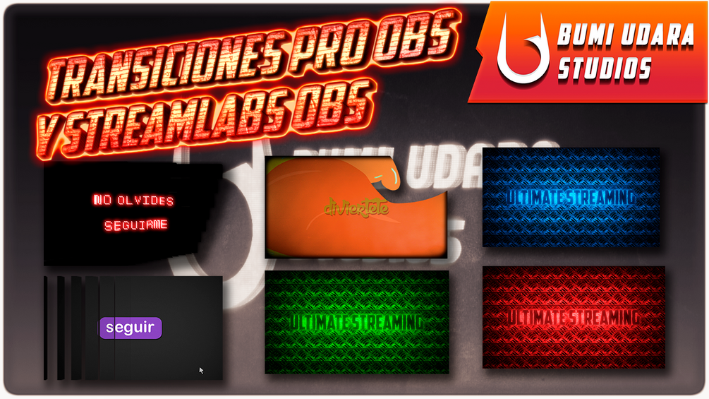 Pack de Transiciones PRO OBS STREAM - Bumi Udara Studios