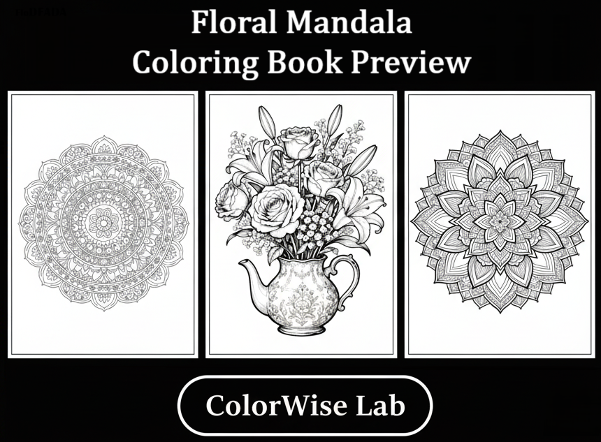 ColorWise - Floral Mandalas Coloring Book