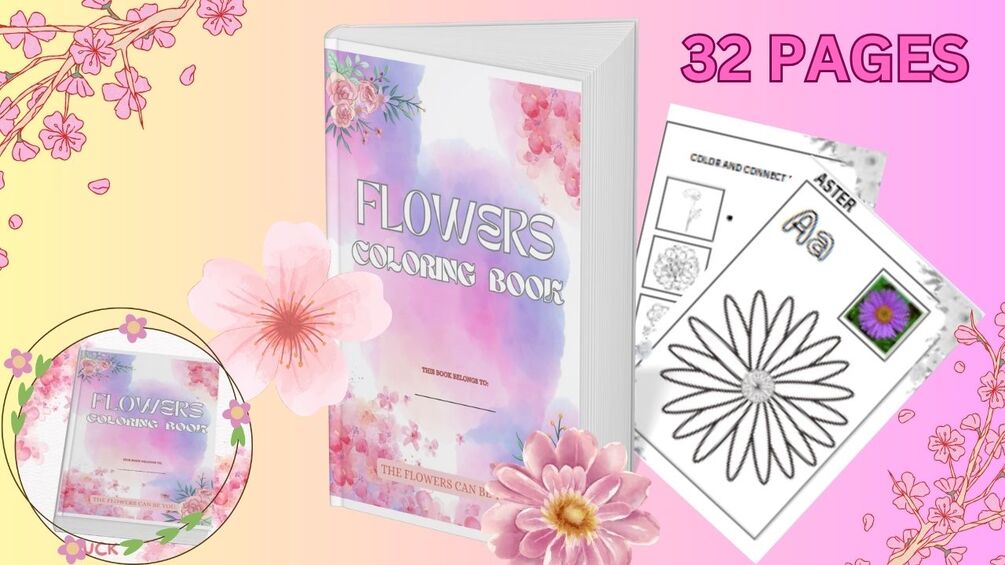 PRINTABLE FLOWERS BUSY/COLORING BOOK