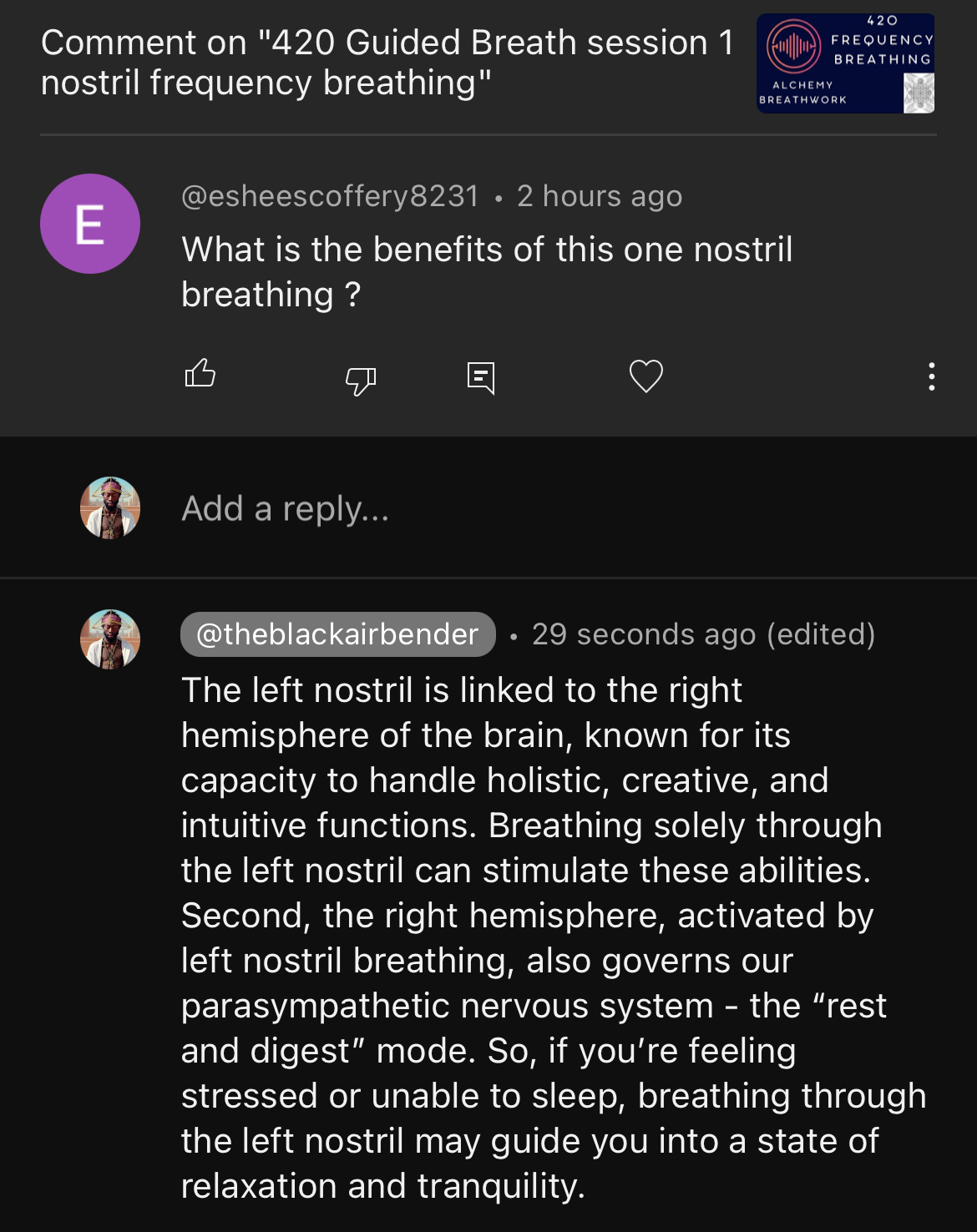 Benefits of the left nostril 👃🏾 - theblackairbender