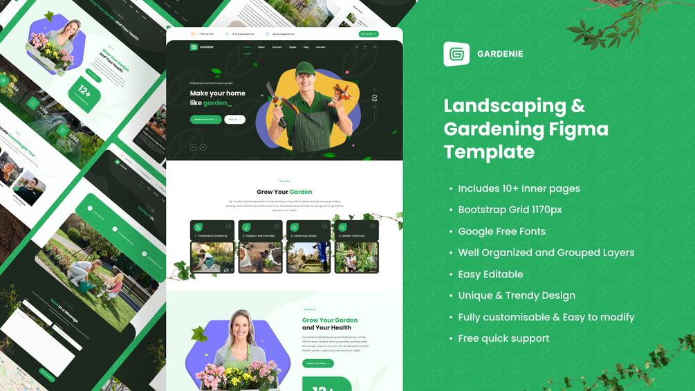 Gardenie - Landscaping & Gardening Figma Template