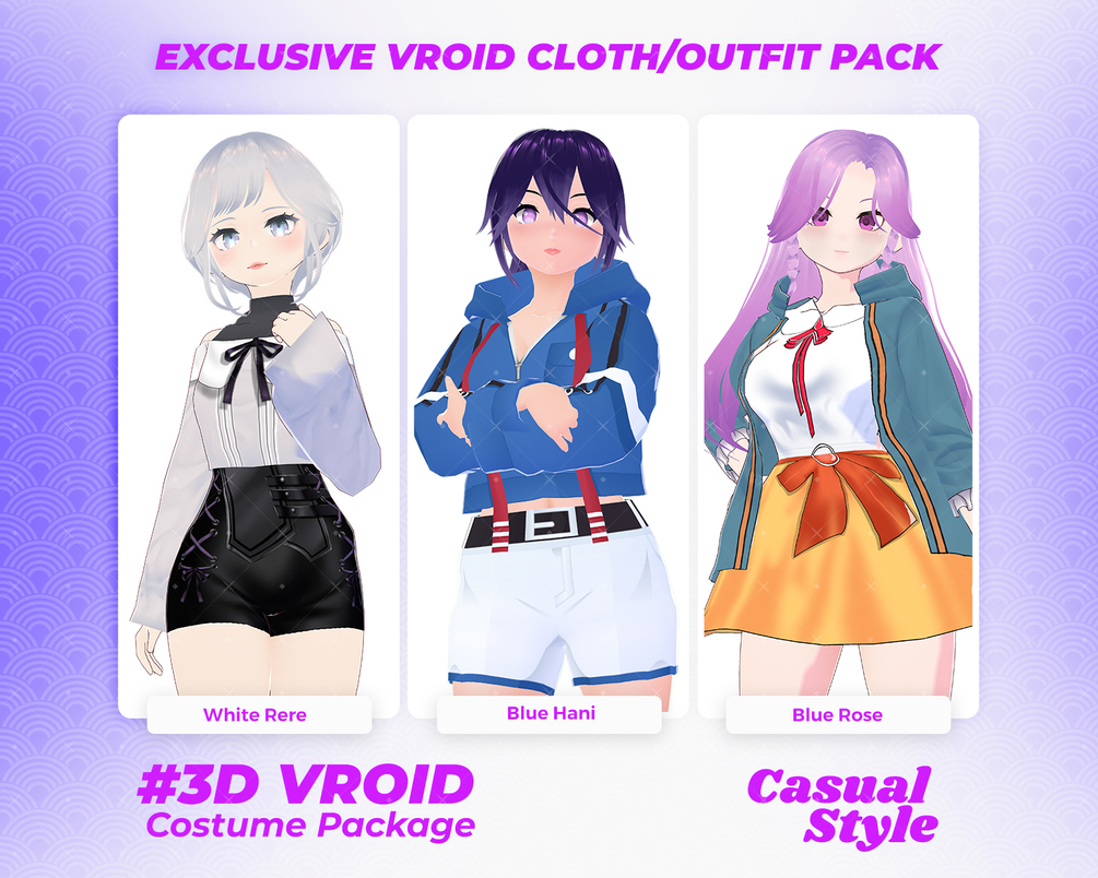 Modern Casual Avatar Couture for VRoid Streamer Icons - VRoid Clothing ...