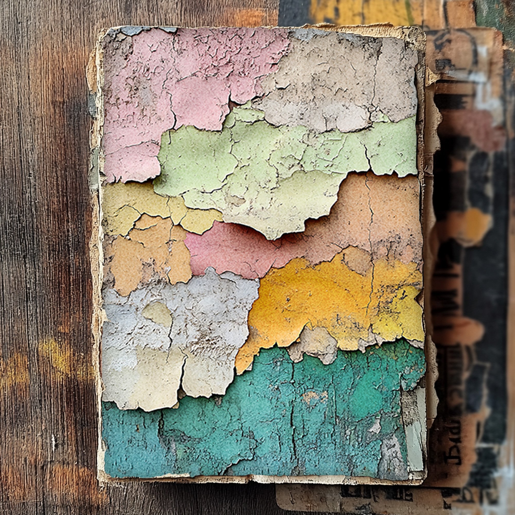 20 pc Pastel Peeling Paint Grungy Flake Printable Junk Journal Half ...