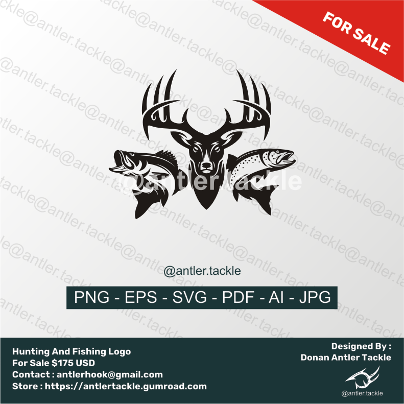Deer Antler Fish Hook Hunting Fishing Hunting Logo Designed By Donan ...