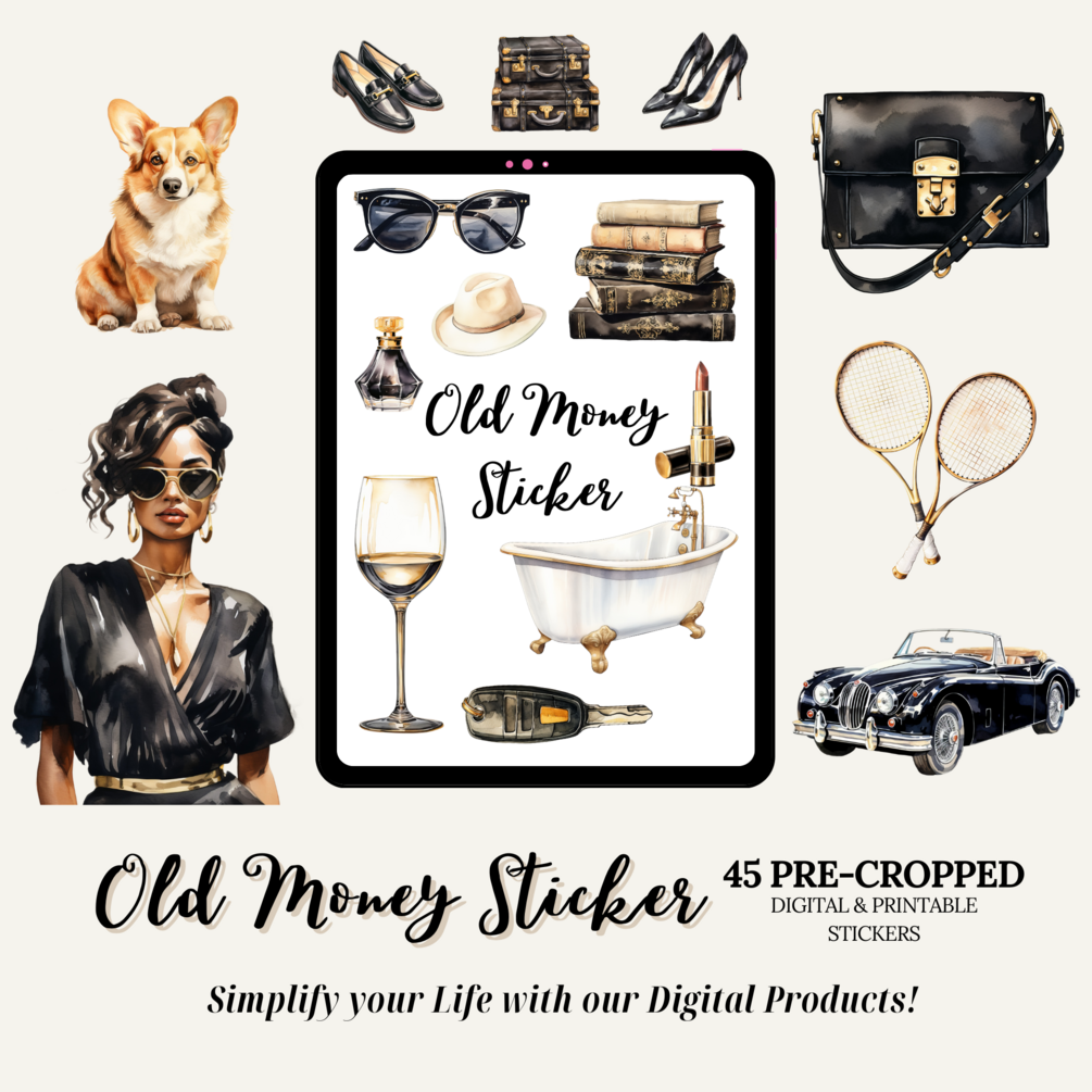 Old Money Sticker, Digital Sticker Planner, Aesthetic Sticker ...