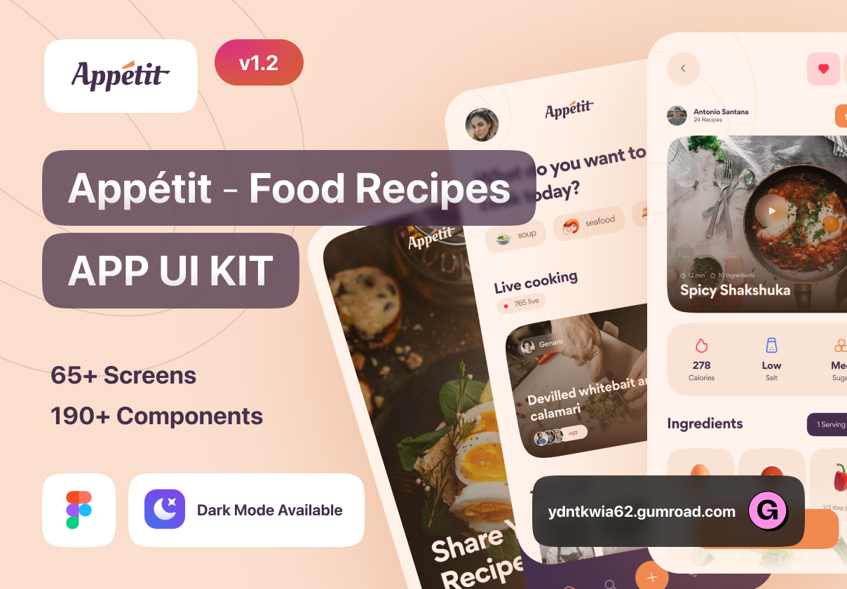 🎉New Product! — Food Recipes and Cooking Tutorial UI Kit 🍳 - Rafiq | UI ...