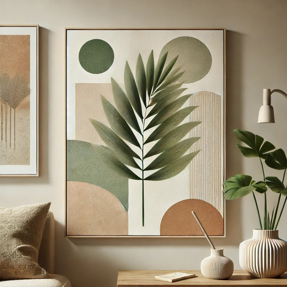 “Modern Serenity: Abstract Palm Leaf Art”