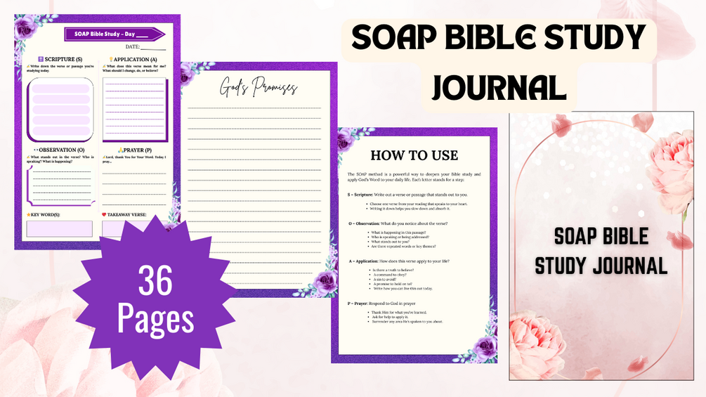 SOAP Bible Study Journal (Printable PDF) – Daily Scripture Reflection ...