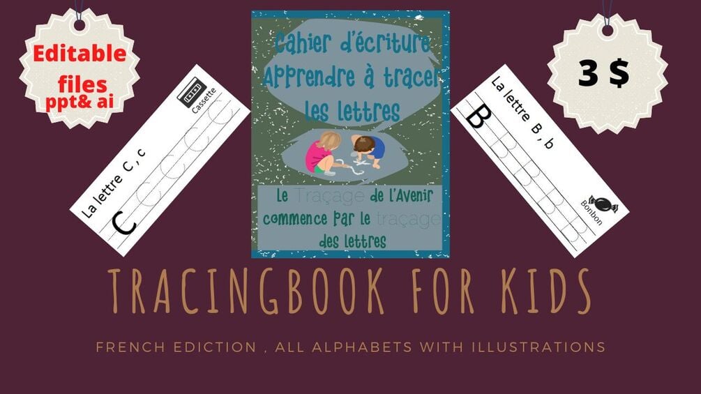 Tracing book for kids ( all alphabets) French Edition with beautiful ...