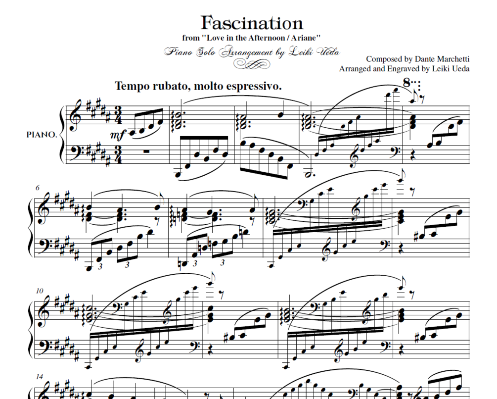 Fascination - Marchetti - Classical Piano Solo (Sheet Music)