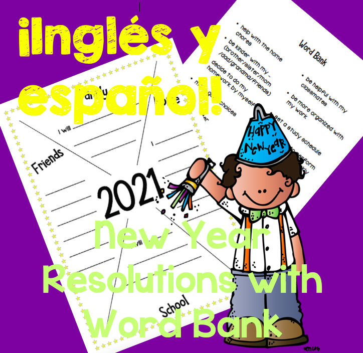 New Year Resolutions 2021 Worksheet | Bilingual ENG-SP