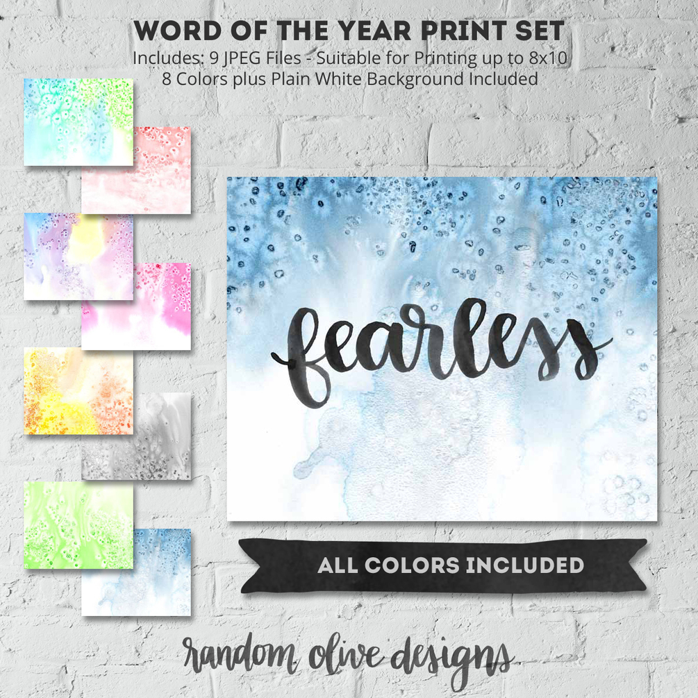 Word of the Year Print: Fearless - MultiColor Bundle