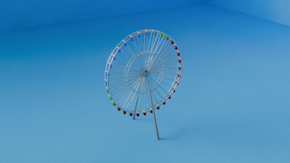 🎡 The Giant Wheel – Low Poly Cinematic 3D Animation (Blender Render)