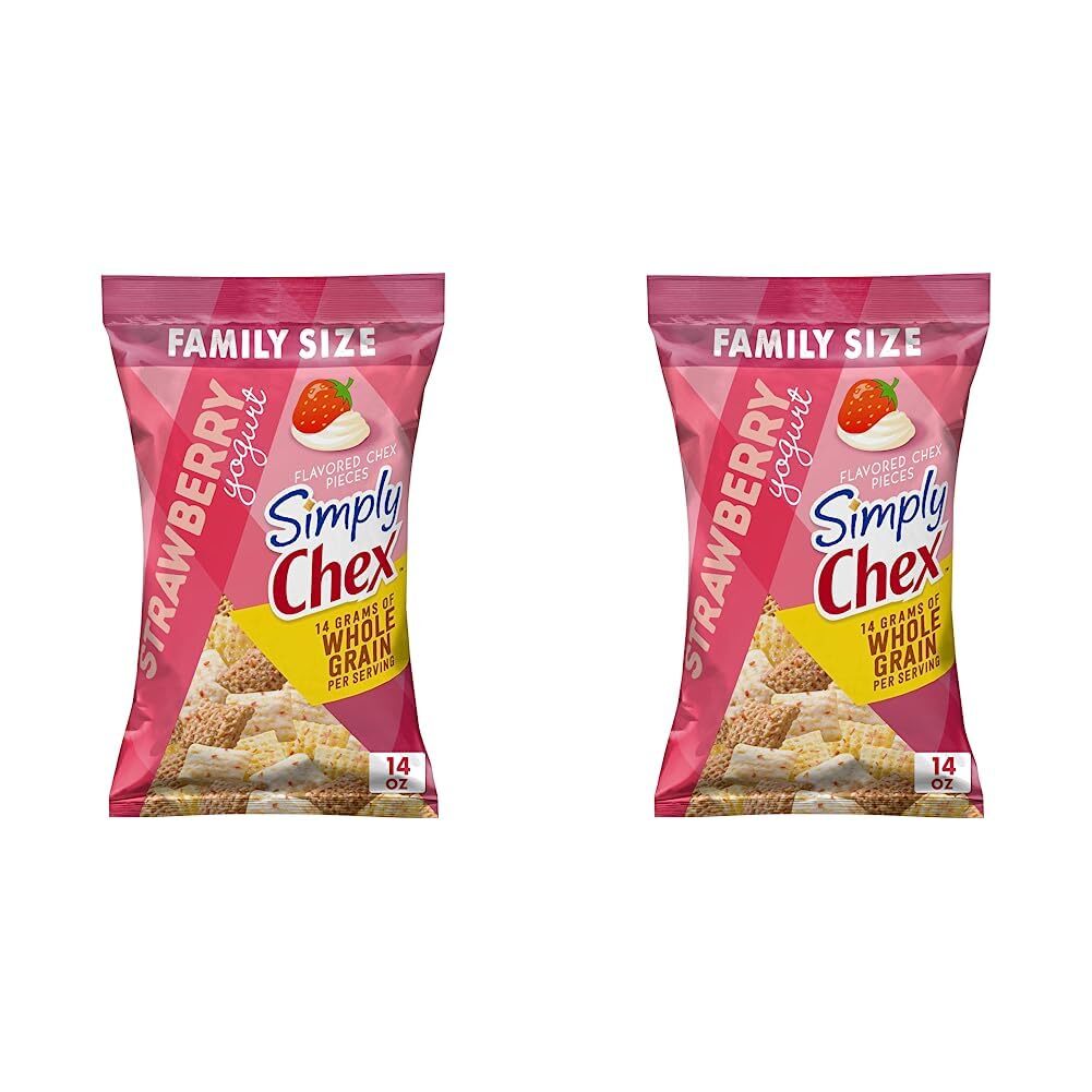Simply Chex, Strawberry Yogurt Snack Mix, 14 oz Bag (Pack of 2)