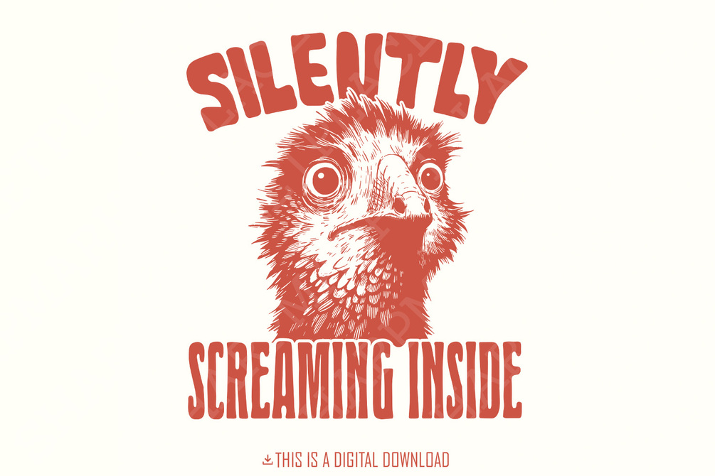 Silently Screaming Inside PNG, Trendy png, Snarky Animal Meme, Anxiety ...