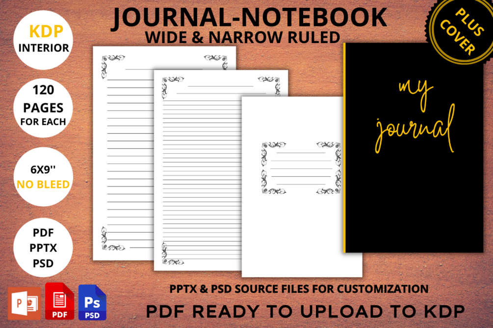 Lined Journal V4 - KDP interior + Cover
