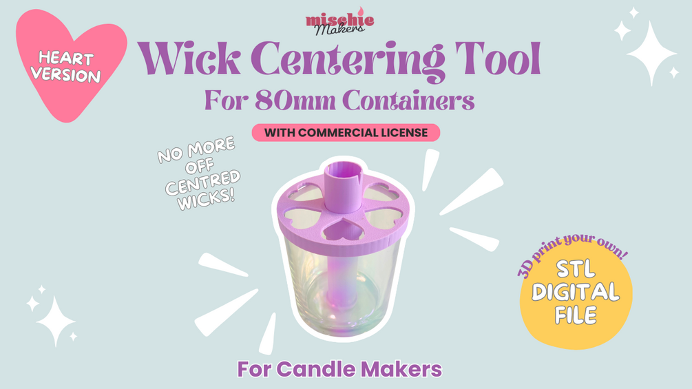 Wick Centering Tool for 80mm (3.15 in) Containers Heart Version ...