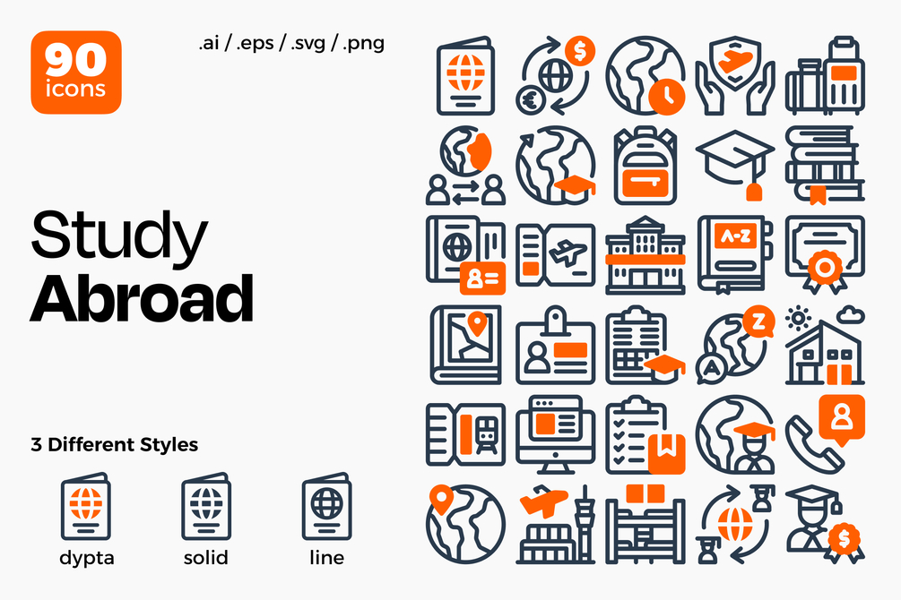 Study Abroad Icon Pack