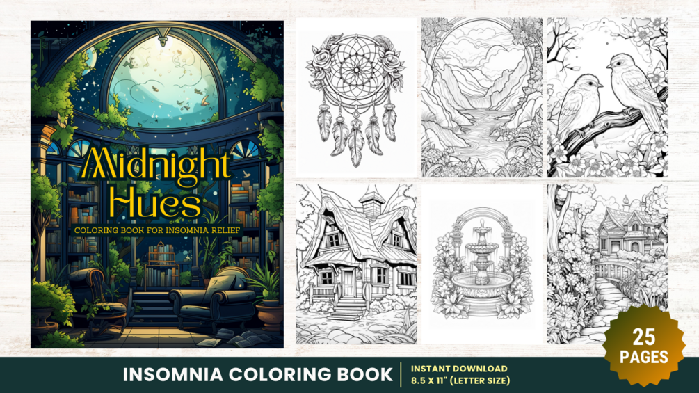 Midnight Hues: Coloring Book for Insomnia Relief