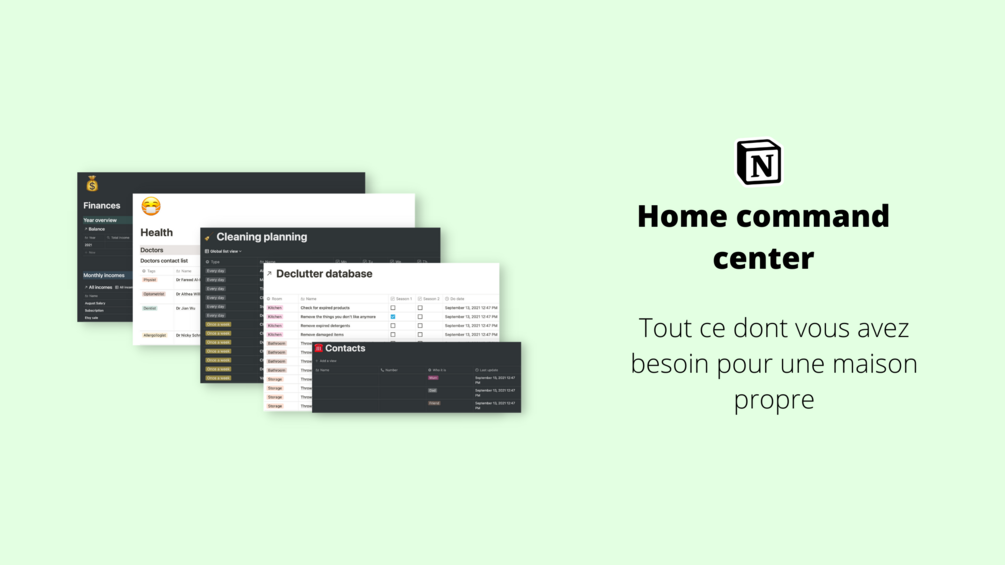 Home command center | Template gratuit 🇫🇷🇺🇸