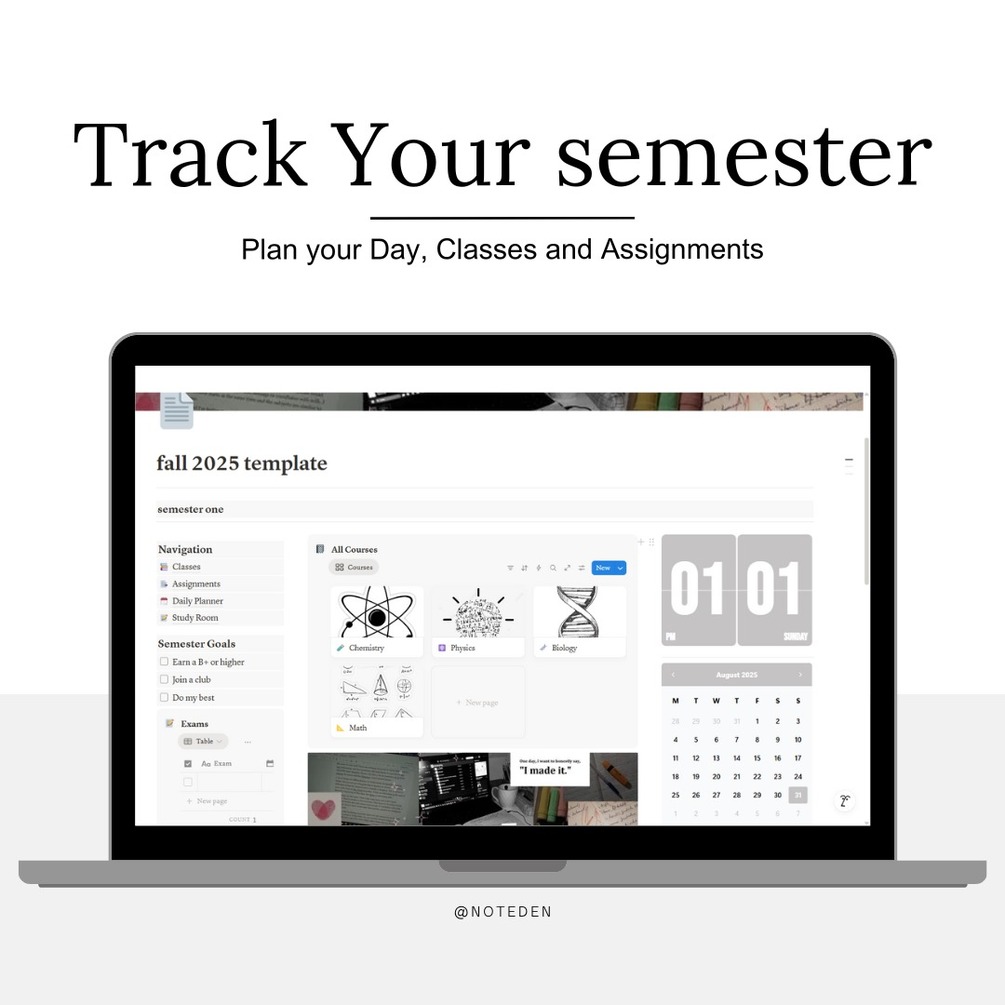 Free notion semester template