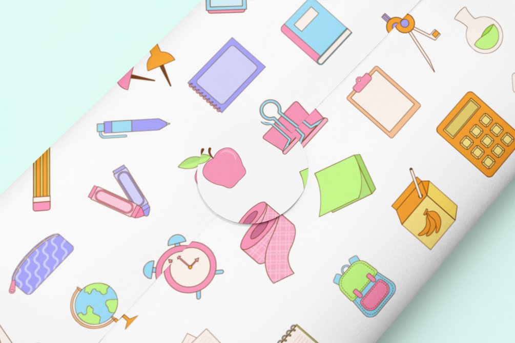 Cute School Stationary Elements