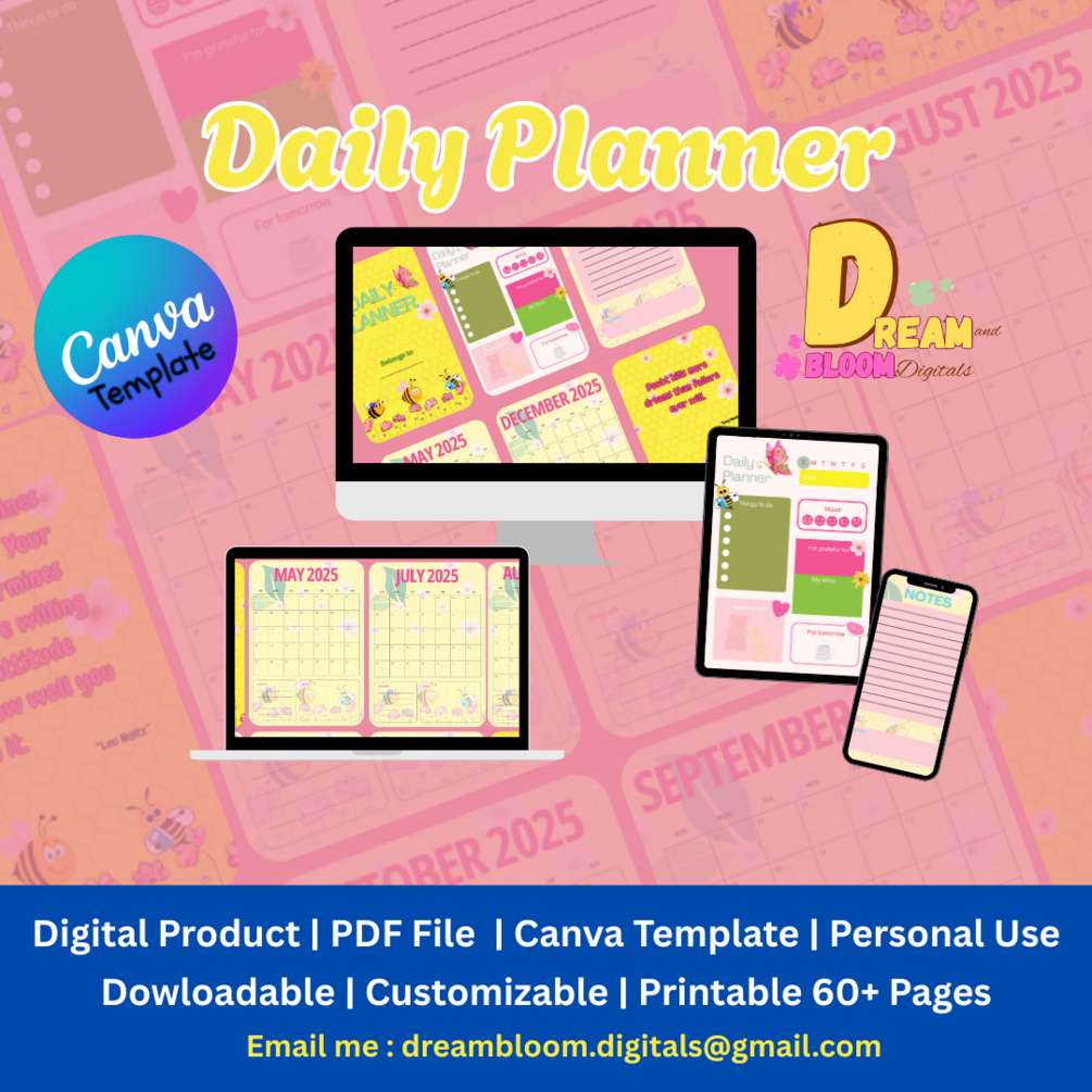 Cute Design and Functional Daily Planner | Weekly Planner | Yearly ...