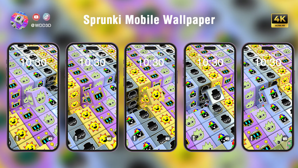 Sprunki Wallpaper C3 (5pcs) - 4K Mobile Wallpaper for iOS and Android