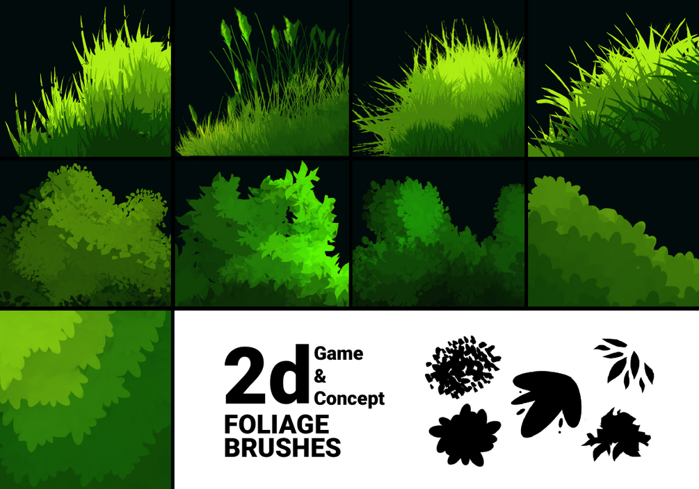 Foliage Brushes for 2d art