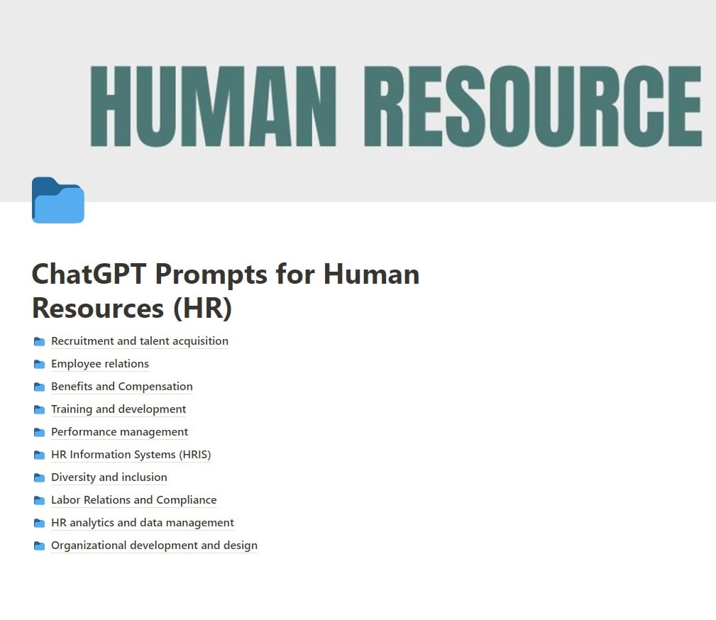 ChatGPT Prompts for Human Resources (HR)
