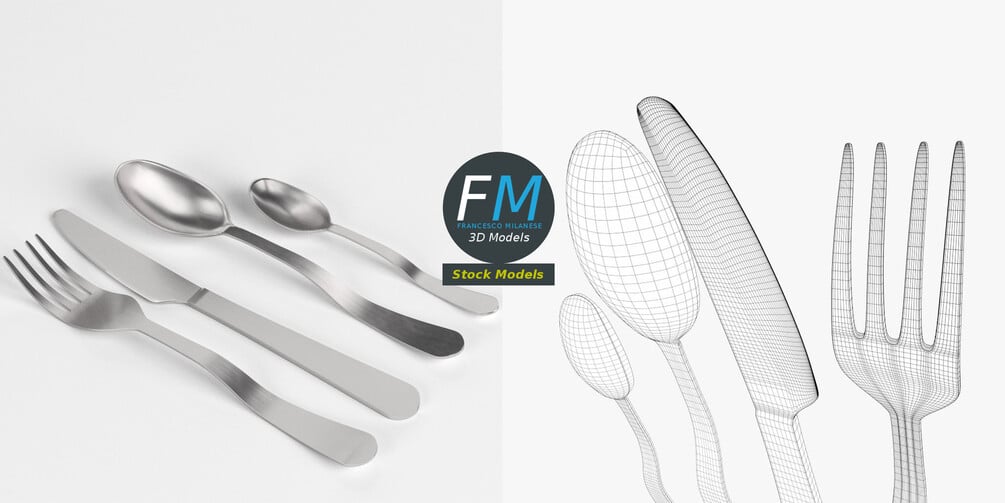 3D MODEL - Basic cutlery