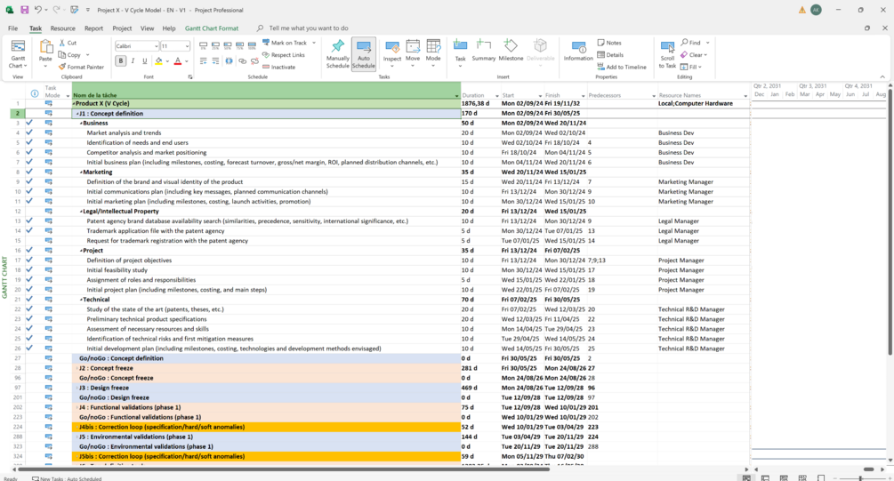 MS Project - Generic V-Cycle