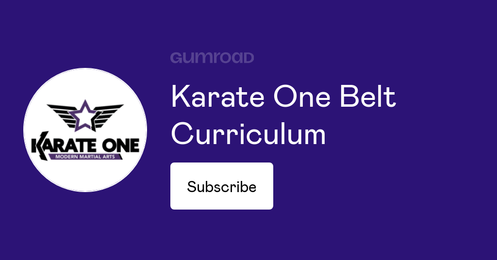 Karate One Belt Curriculum