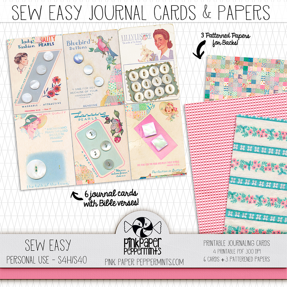 Sew Easy | Vintage Button Cards for Journaling