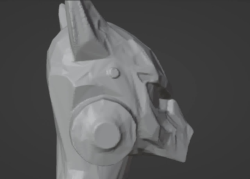 Neo Wolf – Sci-Fi Cosplay Mask 3D Model