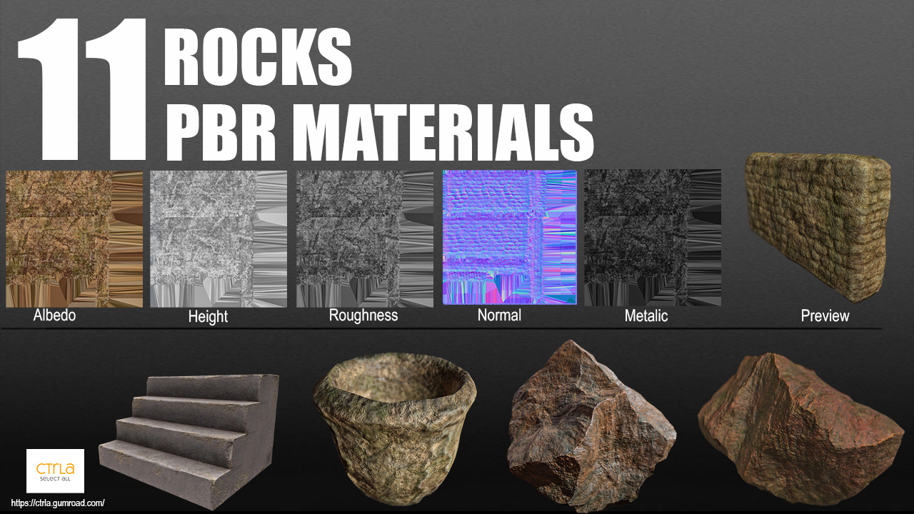 Rocks Vol-09 PBR Materials Pack